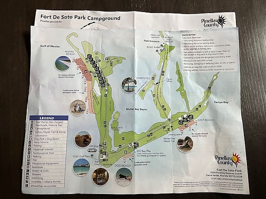 Fort Desoto State Park Map Shell Key Preserve Pinellas County