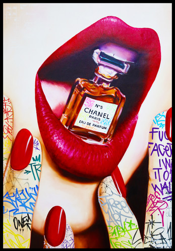 Tableau Parfum Chanel Déco Luxe Street Art Coloré Chanel N°5 Paris ...