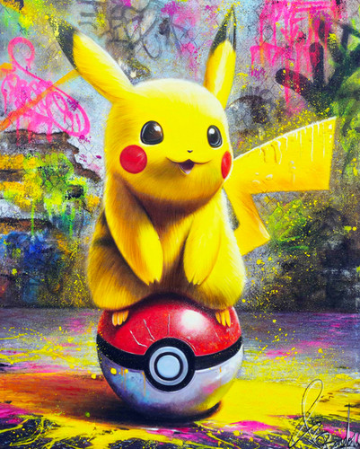 Tableau Pikachu Pop Art Peinture Pokemon Moderne : Pikachu et sa ...