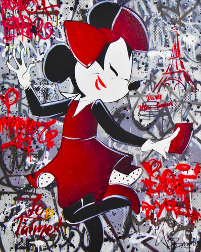 Minnie Mouse Fashion Tableau Original Graffiti Pop Art Multicolore ...