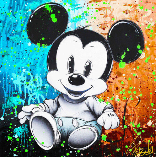 Original Colorful Baby Mickey Mouse Pop Art Canvas Painting - Disney ...