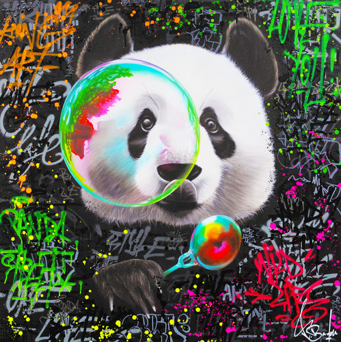 Tableau Abstrait Pop Art Panda Coloré - Poster Déco Murale Originale ...