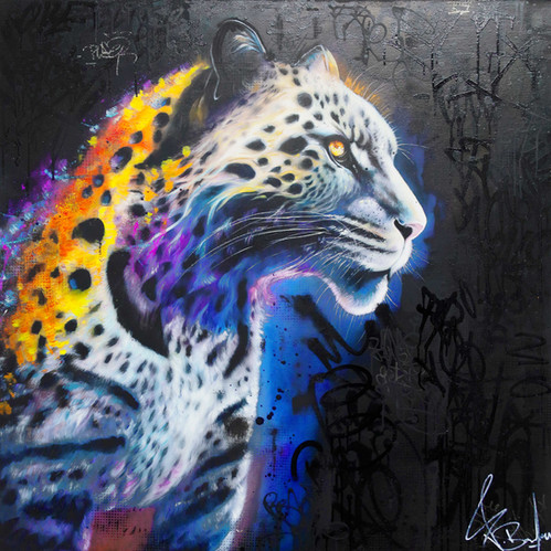 Tableau Panthère Noir Street Art Déco Murale Contemporaine Moderne ...