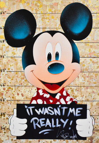 Tableau Mickey Mouse Guilty Graffiti Street Art Tags - Peinture Walt ...