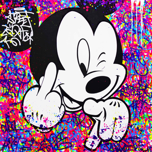 Mickey Graffiti Painting Multicolor Abstract Design XXL - Mickey Mouse ...