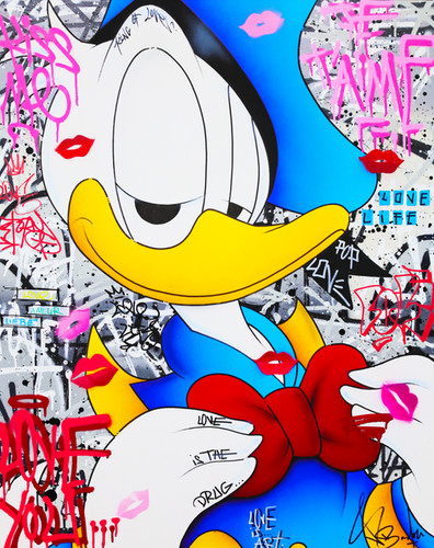 Donald Duck Pop Art Multicolor Contemporary Painting - Walt Disney ...