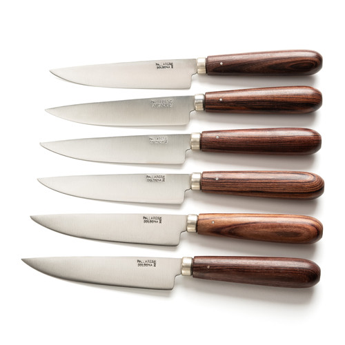 6 stainless steel table / steak knives 12cm with palo violeta handles ...