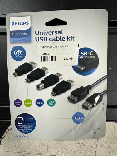 Philips Universal USB Cable Kit, Black | Computer Depot