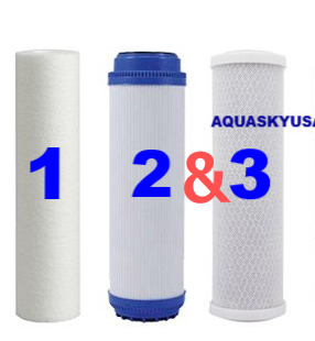 Aquasky rot-4 Original Organic Set Of 3 Replacement Filters | Any Water ...