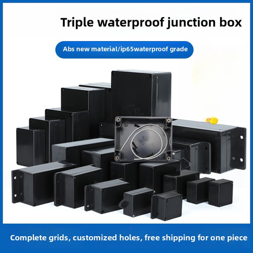 Black Plastic Power Supply Waterproof Box Security Monitoring Switch ...