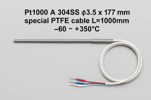 Pt1000 Class A Temperature Probe - 304SS, 1M Special PTFE Cable ...