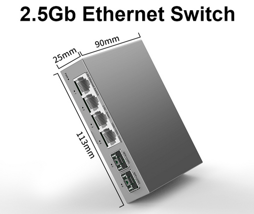 Multi-Gigabit Ethernet Switch – 4 × 2.5G RJ45 with 2 × 10G SFP+ Uplinks ...