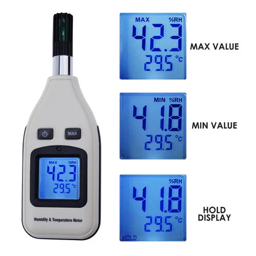 Pocket-Size Digital Temperature & Humidity Meter with Dual Display ...