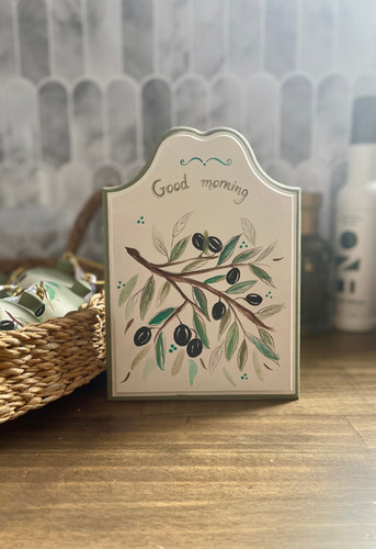"Olive Grove" Good Morning Plaque | The Pamper Box