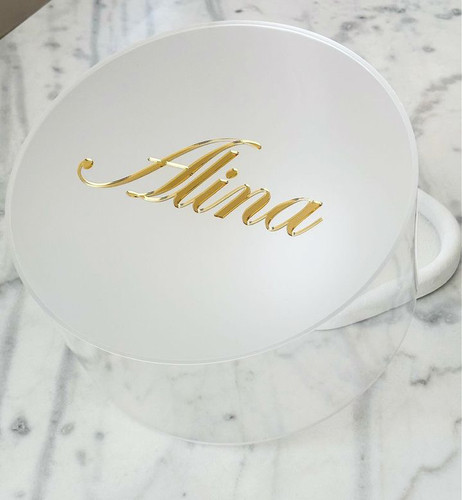 ROUND CLEAR ACRYLIC KEEPSAKE BOX WITH FROSTED LID | The Pamper Box