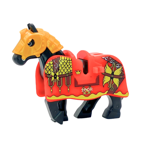 Roman Red Horse Barding | Pickle Bricks