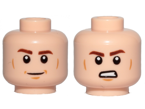 LEGO® Minifigure Head Chin Dimple, Smile / Angry with Bared Teeth ...