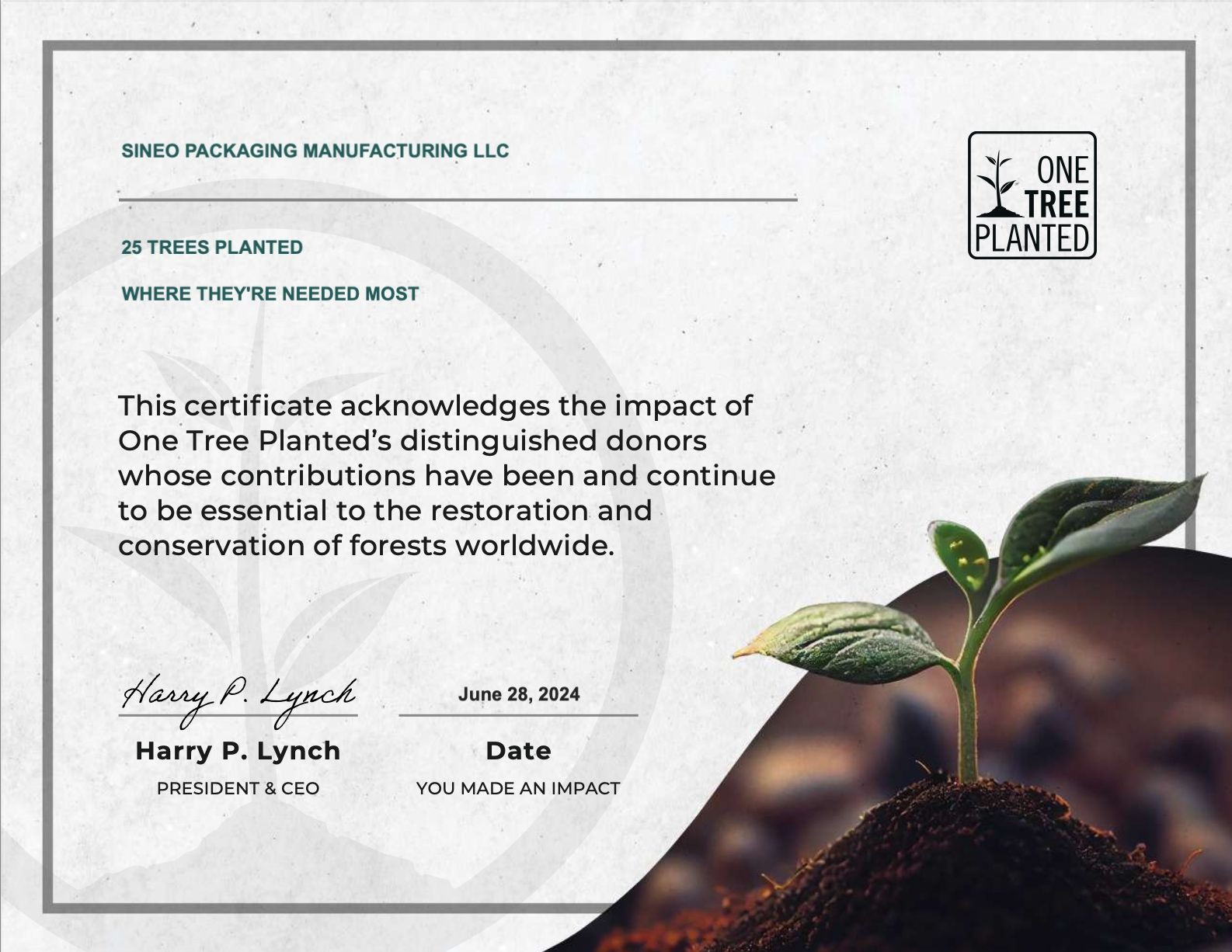 Sineo Packaging Launches Tree-Planting CSR Initiative to Give Back to ...