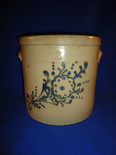 3 Gallon Stoneware Crock with Cornucopia, att. Fulper of Flemington ...