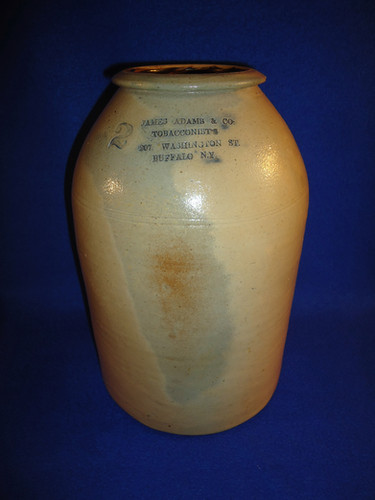 James Adams, Tobacconist, Buffalo, New York Stoneware Snuff Jar #8248 ...