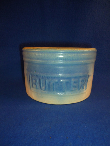 Blue and White Stoneware Butter Crock, Burley and Winter, Ohio #5897 ...