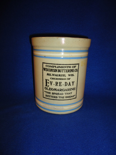 Wisconsin Butterine, Milwaukee Stoneware Butter Crock with Lid #1231 ...