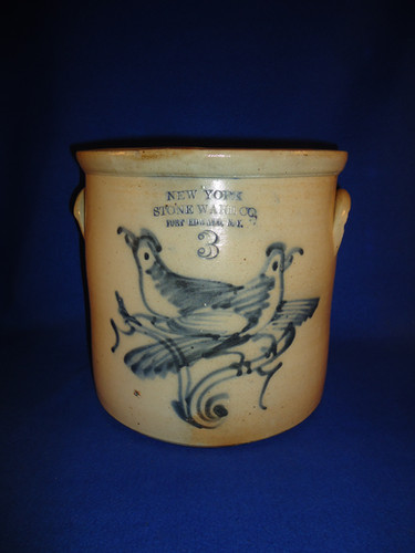 New York Stoneware Company 3 Gallon Crock with Double Birds #10314 ...