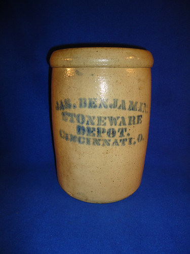 James Benjamin, Cincinnati, Ohio Stoneware 2 Gallon Jar #11143 | Doc's ...