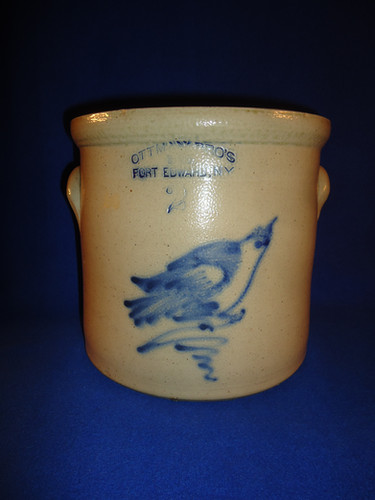 Ottman Brothers, Fort Edward, New York Stoneware 2g Crock with Bird ...