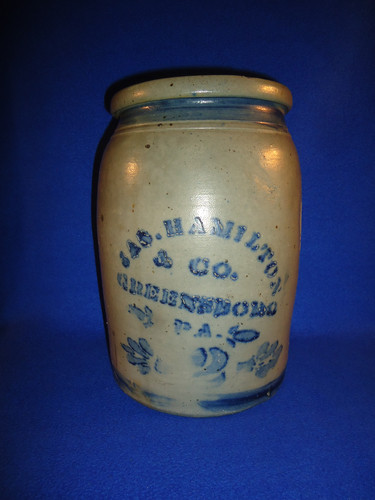 James Hamilton, Greensboro, Pennsylvania 2 Gallon Jar #8545 | Doc's Crocks
