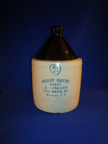 Henry Smith, Wines & Liquors, Dunkirk, New York 2 Gallon Stoneware Jug ...