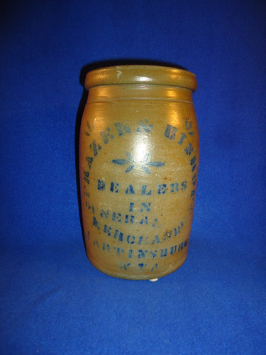 Frazer & Bishop, Martinsburg, West Virginia Stoneware Merchant Jar ...