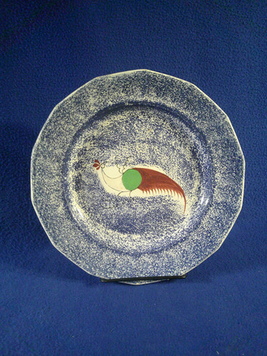 Circa 1830 8 1/2" Twelve-Sided Spatterware Staffordshire Peafowl Plate ...