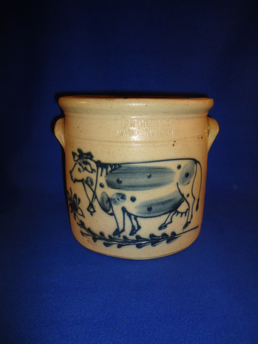 R. H. Diebboll, Washington, MI Stoneware 1 g Crock with Cow #7832 | Doc ...