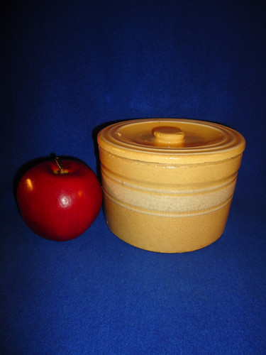 Yellow Ware Butter Crock with Three White Slip Stripes #11822 | Doc's ...