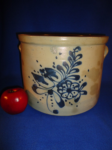 4 Gallon Stoneware Cake Crock with Bouquet of Flowers, att. Fulper ...