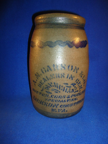 A. M. Carson, Jackson Court House, West Virginia Stoneware Wax Sealer ...