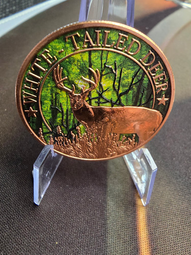 Colorized White Tail Deer Copper Coin | Dmc Collectibles