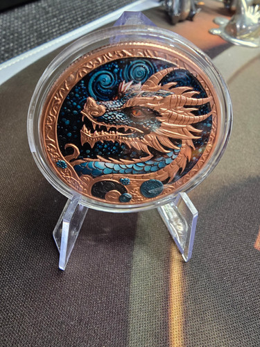 Colorized Lunar Dragon Copper Coin | Dmc Collectibles
