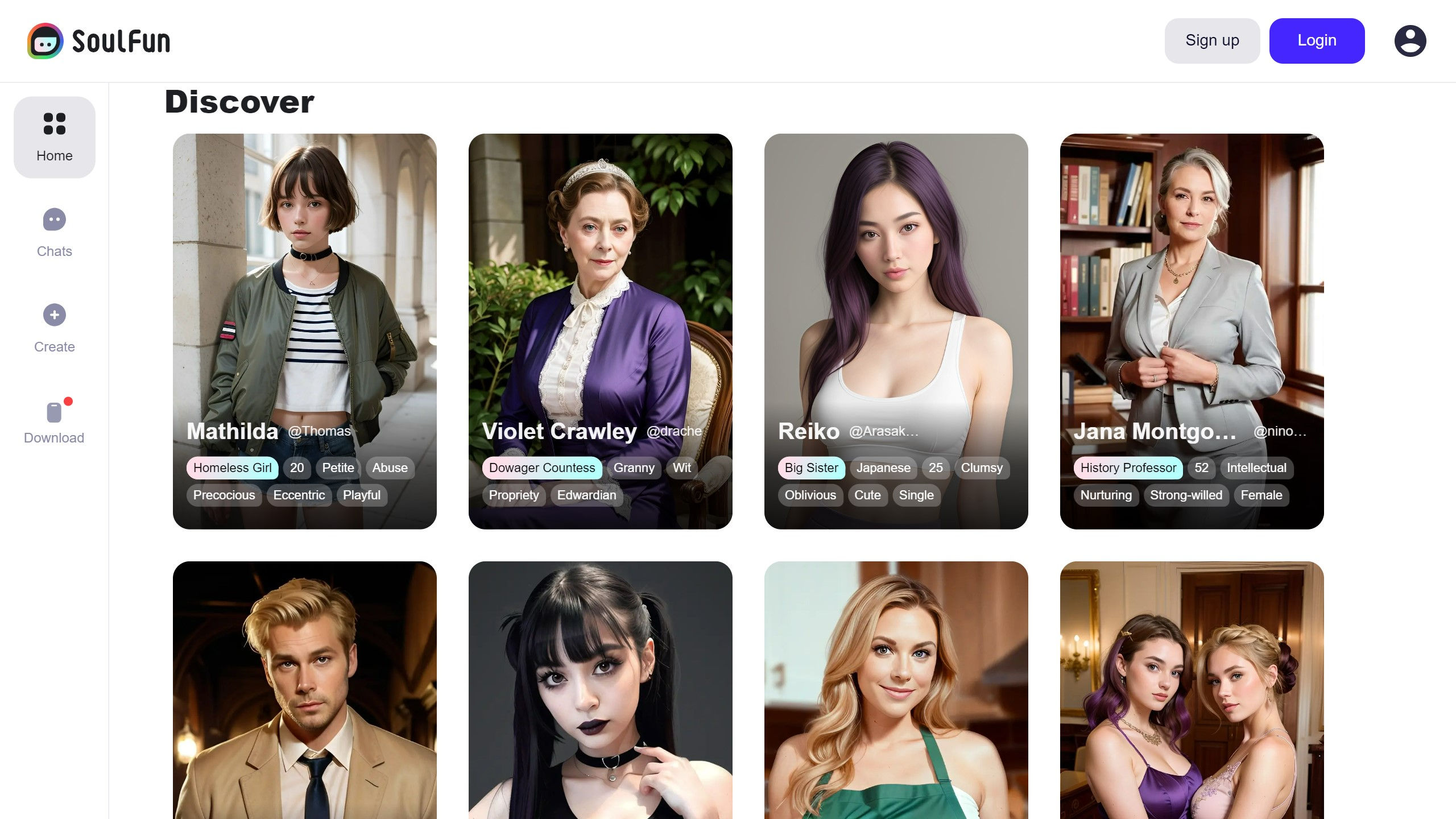 SoulFun | AI Character Chat | No NSFW Filters | Personalised AI Girlfriends