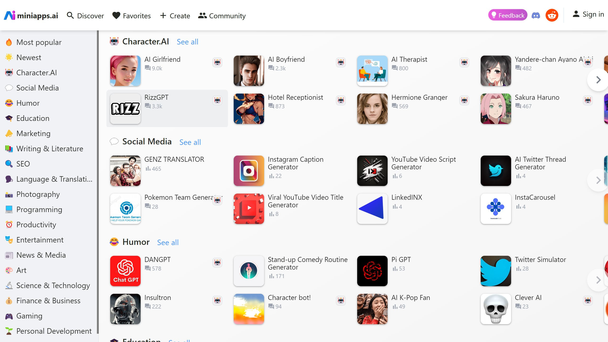 MiniApps AI | No NSFW Filter | Uncensored AI Chatbots | AI Roleplay