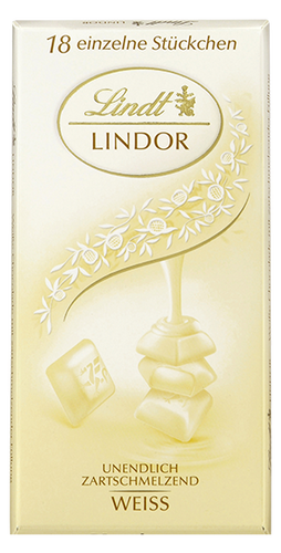 LINDT PREMIUM LINDOR SINGLES WHITE CHOCOLATE, 4 Packs 400g | German ...