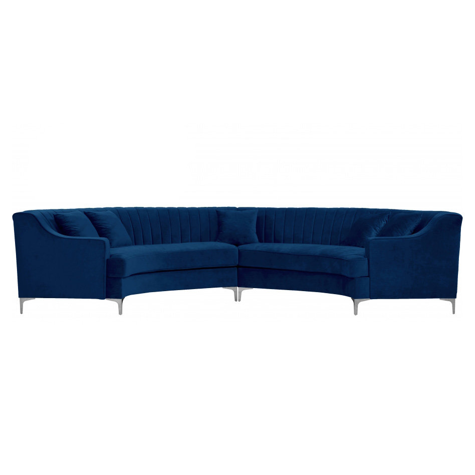 Channel Tufted Curved Sofa