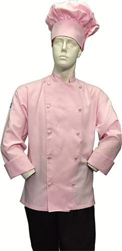 Mens Pink Chef Jacket Long Sleeve | chefskin