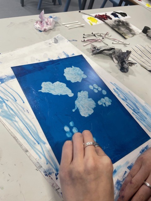 A Level Art students engage in printmaking workshop