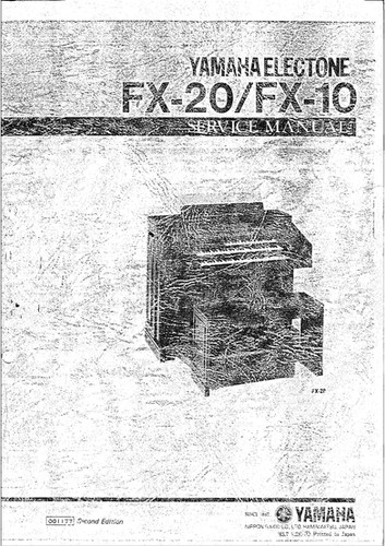 Yamaha FX-10 - FX20 Electone Service Manual | W D Greenhill & Co