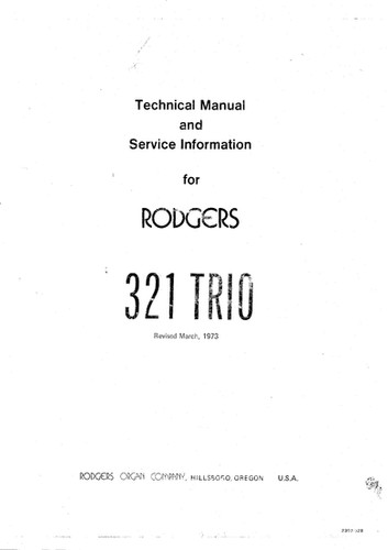 321 Trio Service Manual | W D Greenhill & Co
