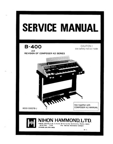 B400 Service Manual | W D Greenhill & Co