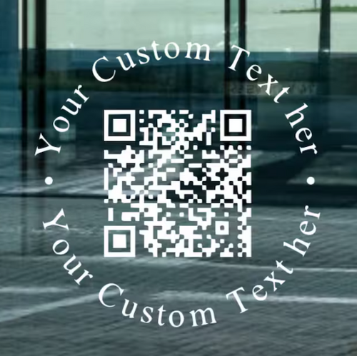 Personalisierte QR-Code Aufkleber mit Text | Adesivdesign