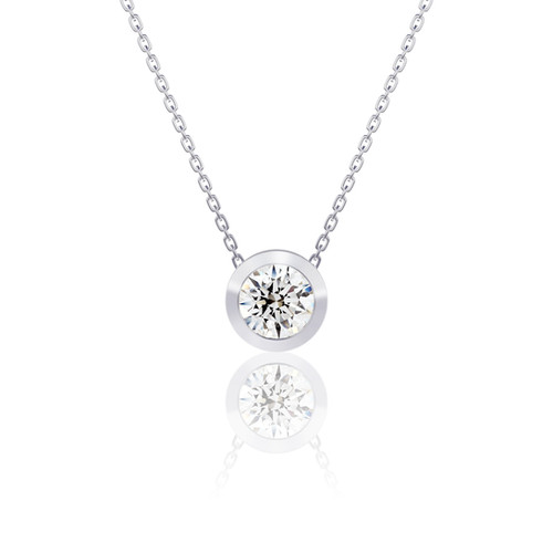 Dog-eared Edge Bezel Solitare pendant | LONITÉ - Official US